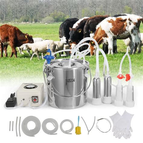 Vevor Goat Milking Machine 12 L 304 Stainless Steel Bucket Electric