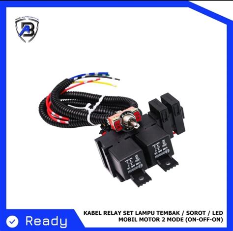 Kabel Relay Set Lampu Tembak Sorot Led Mobil Motor Mode High Low Lazada Indonesia
