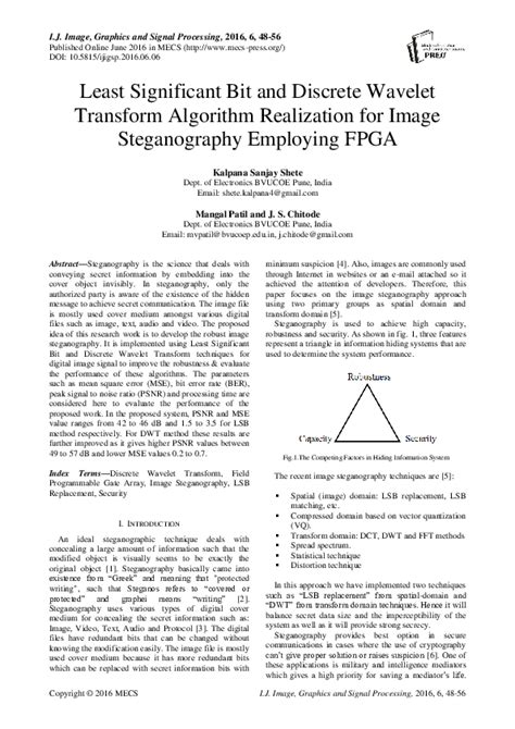 Pdf Least Significant Bit And Discrete Wavelet Transform Algorithm