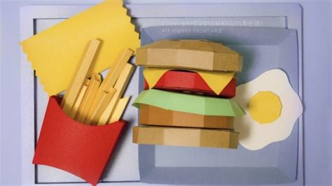 Diy 라이브 페이퍼 크래프트 햄버거 같이 만들어 보아요 Youtube