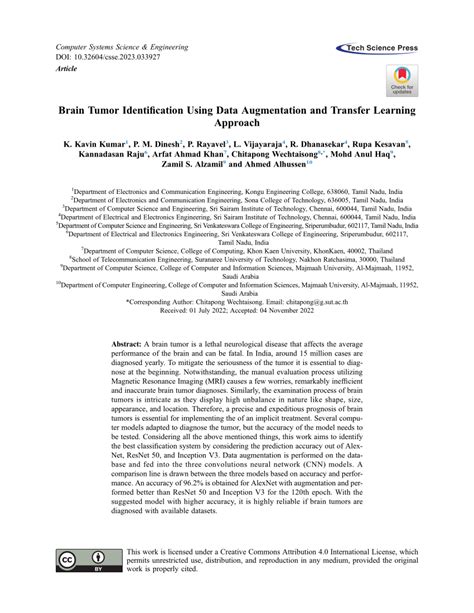 Pdf Brain Tumor Identification Using Data Augmentation And Transfer