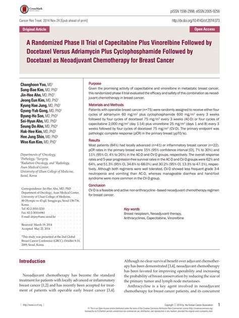 Pdf A Randomized Phase Ii Trial Of Capecitabine Plus Vinorelbine Followed By Docetaxel Versus