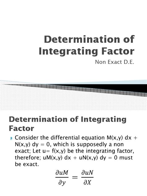 Determination Of Integrating Factorpptx 1 Pdf