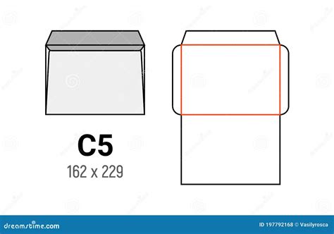 Envelope C4 Size Template Vector Illustration