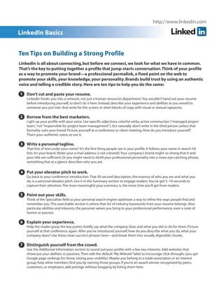 LinkedIn Profile Tips PDF