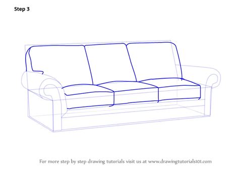 Learn How To Draw Sofa Furniture Step By Step Drawing Tutorials