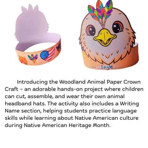 Woodland Animal Headband Hat Paper Crown Craft Writing Name Animal
