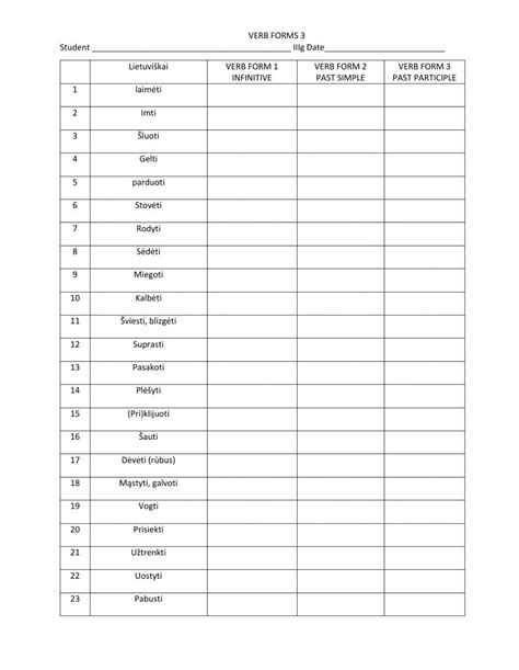 Verb Forms Online Worksheet Live Worksheets