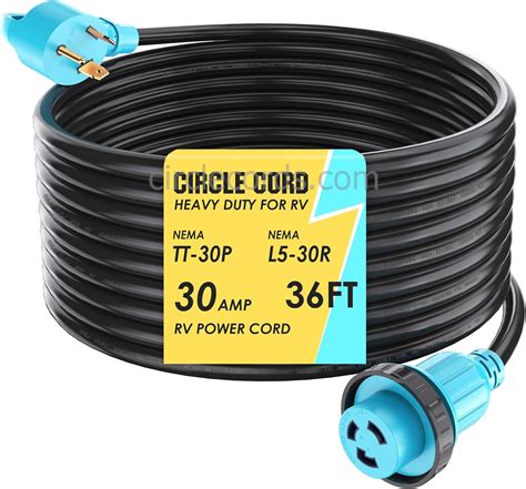 Circlecord Heavy Duty 10 Gauge 3 Wire 30 Amp 36 Feet Rv Power Cord 30 Amp Rv Cord And 30amp Rv