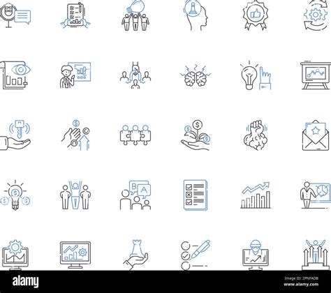 Marketing Analytics Line Icons Collection Data Metrics Roi Segmentation Optimization