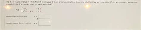 Solved Find The X Values If Any At Which F Is Not