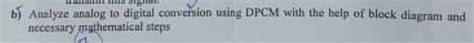 Solved B Analyze Analog To Digital Coaversion Using Dpcm
