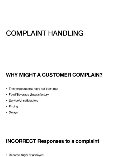 Complaint Handling Pdf