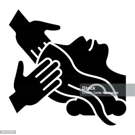Head Massage Solid Icon Spa Salon Procedure Concept Hands Massage