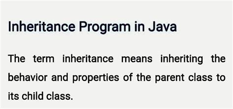 Solved Inheritance Program In Java The Term Inheritance