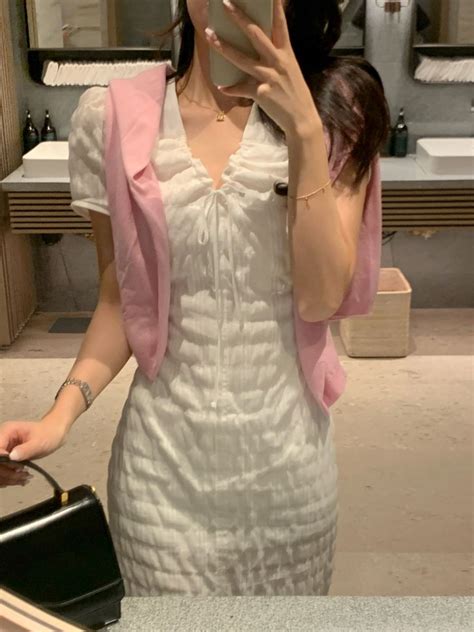 데일리러블리 여름원피스청순단아 로망 엠보싱 반팔 롱원피스 2 Color