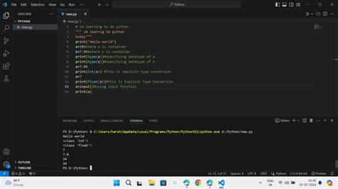 Harsha Deep On Linkedin Task 4 Practice Comments Variables Data Typestype Conversion