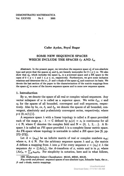 Pdf Some New Sequence Spaces Which Include The Spaces Lp And L∞