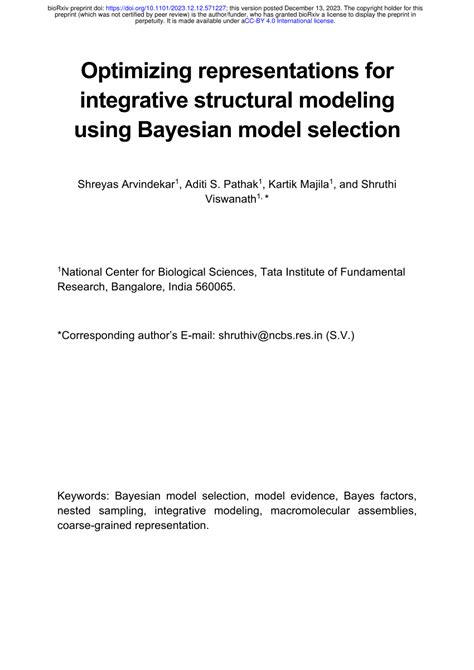 Pdf Optimizing Representations For Integrative Structural Modeling