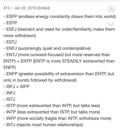 Thoughts On This Extroversion Introversion Ranking I Found Online It