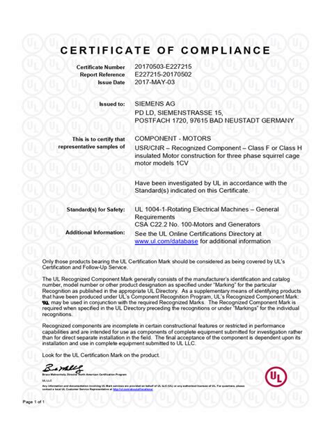 Ul Certificate Pdf Safety Electrical Engineering