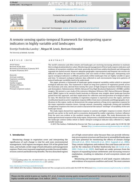 Pdf A Remote Sensing Spatio Temporal Framework For Interpreting