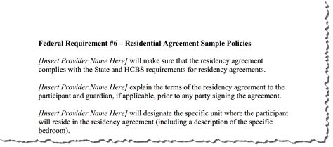 Policy Language Tool For Hcbs Final Rule Federal Requirement 6