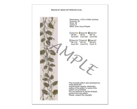 Sakura Peyote Bracelet Pattern Floral Peyote Bracelet Beaded Bracelet Pattern Flower Peyote