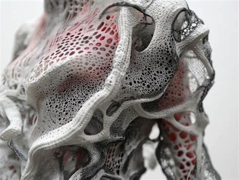 Abstract 3d Printed Organic Sculpture With Complex Textures And