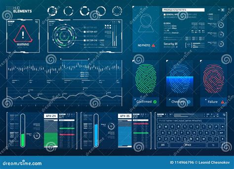 Futuristic Sci Fi Hud Elements Set Cartoon Vector