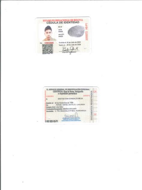 Documento De Identidad Pdf