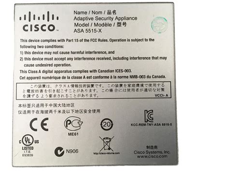 Cisco Asa 5515 X Ethernet Adaptive Security Appliance
