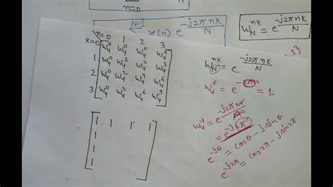 Dft Matrix Method Discrete Fourier Transform Digital Signal