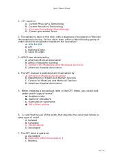 Q HIM Docx Quiz Practice Version CPT Stands For A Current Physician S Terminology B