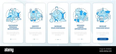 Mentoring Relationship Goals Blue Onboarding Mobile App Screen Stock Vector Image And Art Alamy