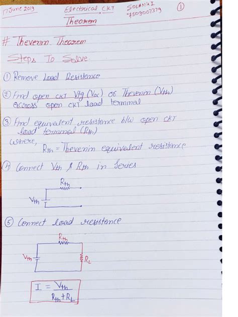 Handwritten Notes Of Electrical Circuit Theorem Pdf
