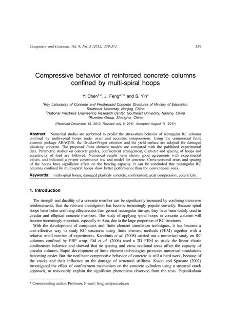 Pdf Compressive Behavior Of Reinforced Concrete Columns Confined By Multi Spiral Hoops