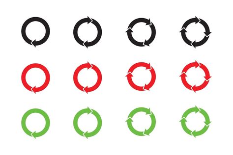Circle Arrow Icon Set Symbol Of Reload Refresh Loading Recycle And Repeat Interconnecting