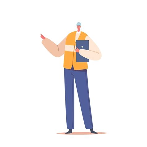 Premium Vector Factory Engineer Male Character Using Tablet To Monitor Production Process