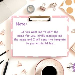 Personalized Name Notepad Notepad Template Editable Name Notepad Custom Memopad Custom