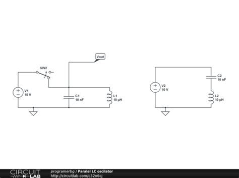 Paralel LC Oscilator CircuitLab