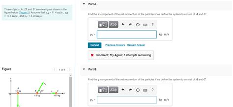 Solved Part A Three Objects A B And C Are Moving As Shown Chegg Com