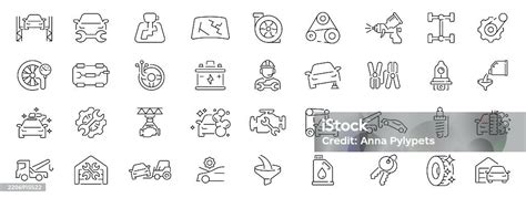 자동차 서비스 벡터 아이콘입니다 자동차 서비스 자동차 수리 아이콘 세트입니다 자동차 서비스 및 차고 자동차 서비스 차고 수리 역