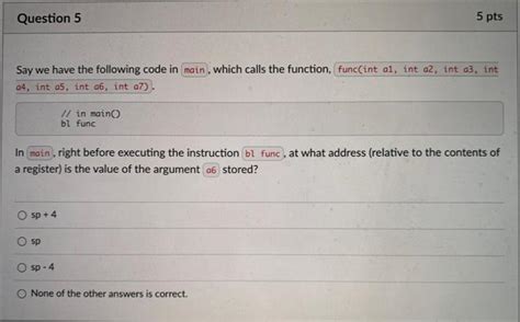 solved question 5 5 pts say we have the following code in