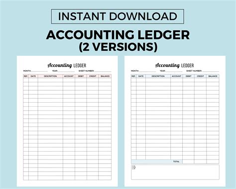 Ledger Sheet Template Excel