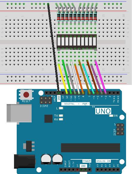 Arduino Lesson 03 Led 10 ක් පාලනය කිරීම Thingerbits