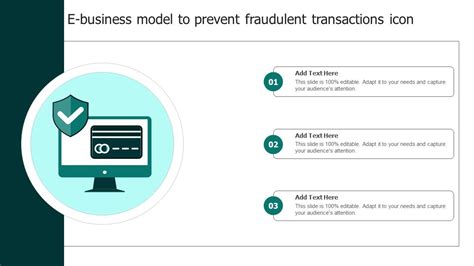 E Business Model To Prevent Fraudulent Transactions Icon Template Pdf