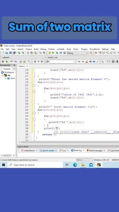 Addition Of Two Matrix In C C Program To Addition Of Two Matrix