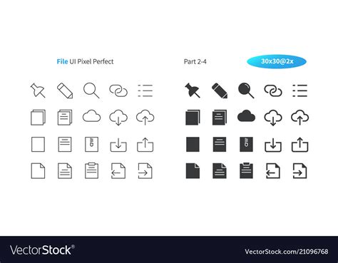 File Ui Pixel Perfect Well Crafted Thin Royalty Free Vector