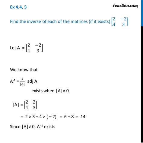 ex 4 4 5 find inverse of each of matrices class 12 ncert